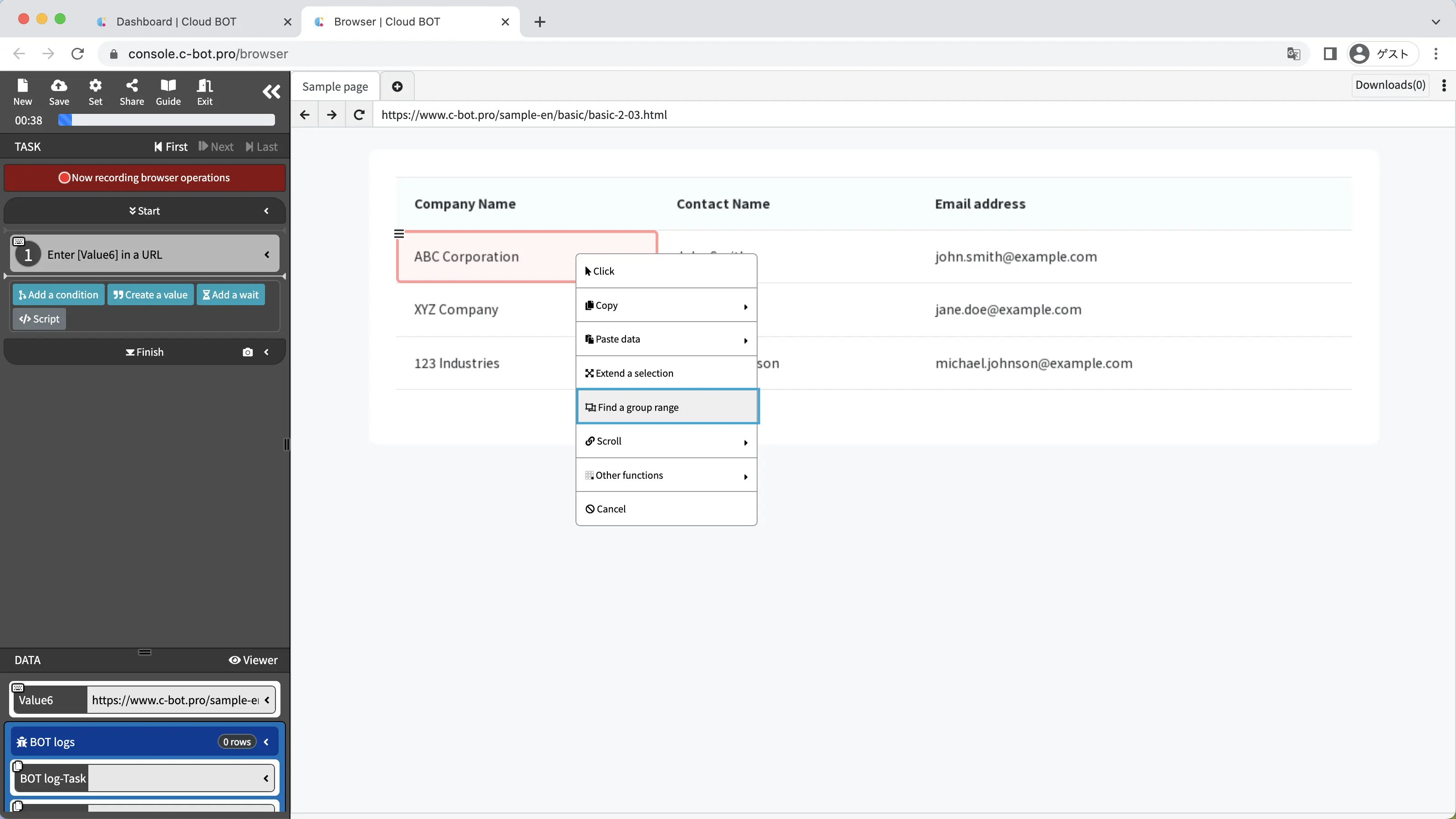 2-3. Acquiring list data from web pages and creating group data | Free web automation service ...